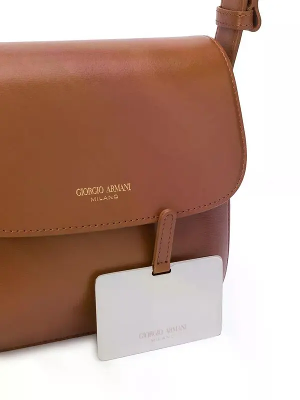 Giorgio Armani Logo Stamp Shoulder Bag - Brown