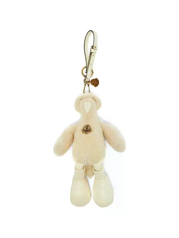 Moncler Shearling Duck Key Holder - Neutrals