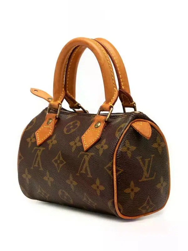 LOUIS VUITTON Monogram Mini Speedy Hl Satchel - Brown