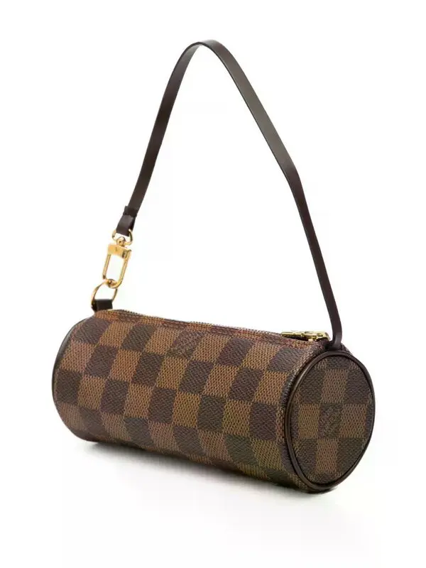 LOUIS VUITTON Damier Ebene Papillon Pochette Handbag - Brown
