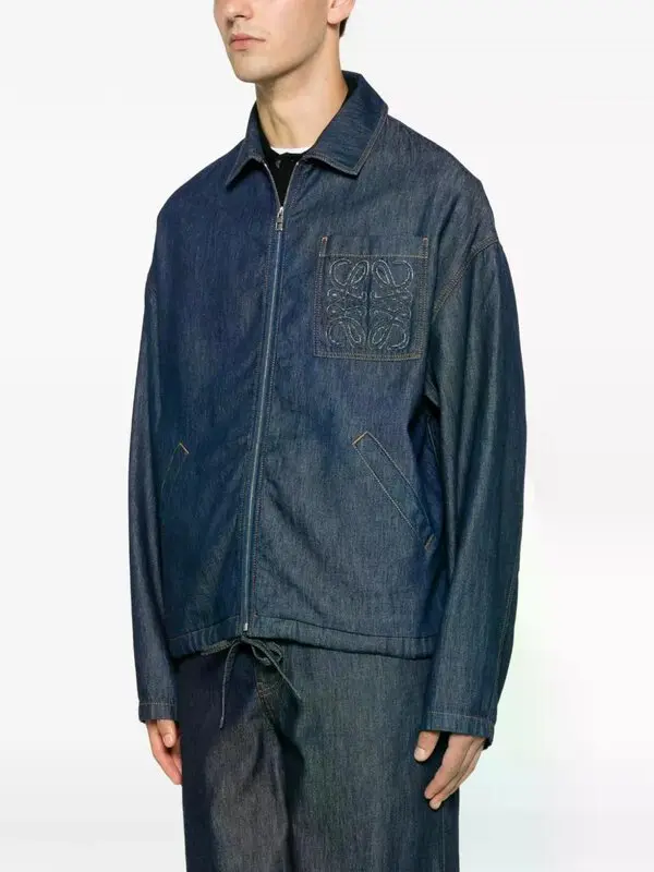 Loewe Anagram Patch Zip-fastening Jacket - Blue