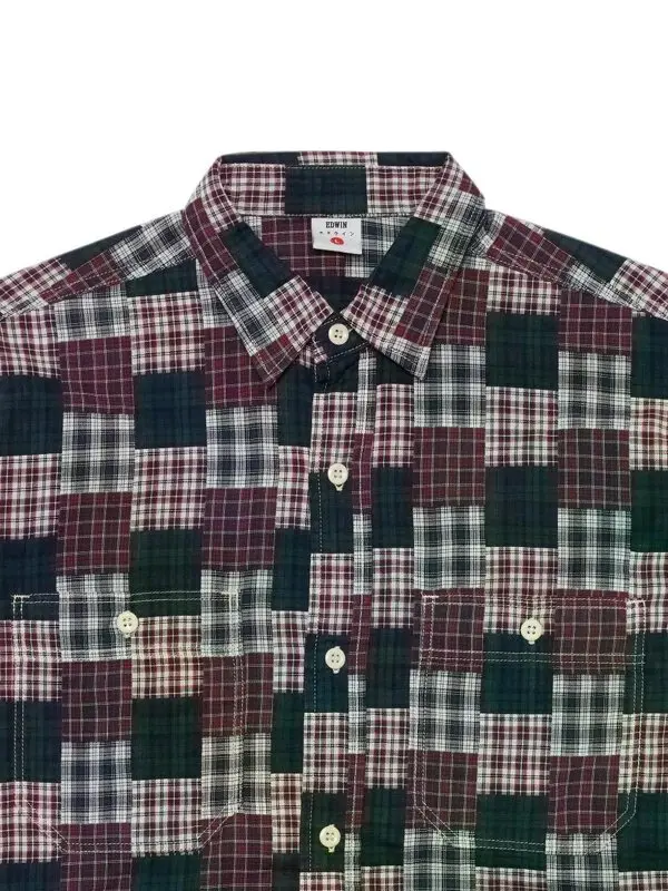 Edwin Work Patterned Button-down Cotton Shirt