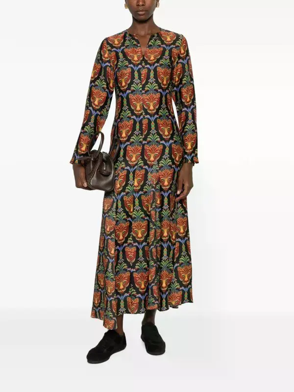 Farm Rio Long-sleeve Maxi Dress