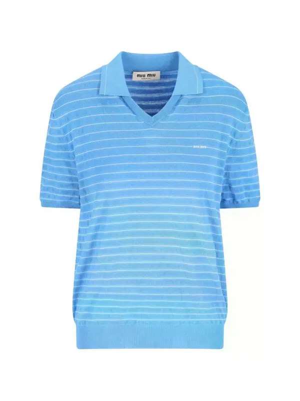 Miu Miu Striped V-neck Sweater