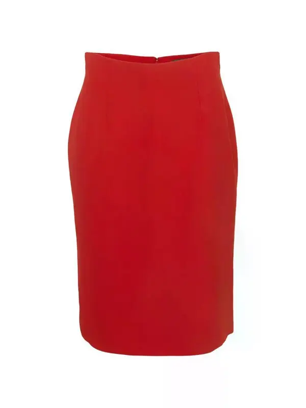 Alexander McQueen Crepe Pencil Skirt With Rear Slit