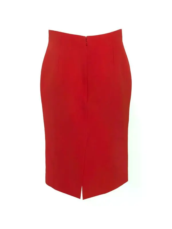Alexander McQueen Crepe Pencil Skirt With Rear Slit