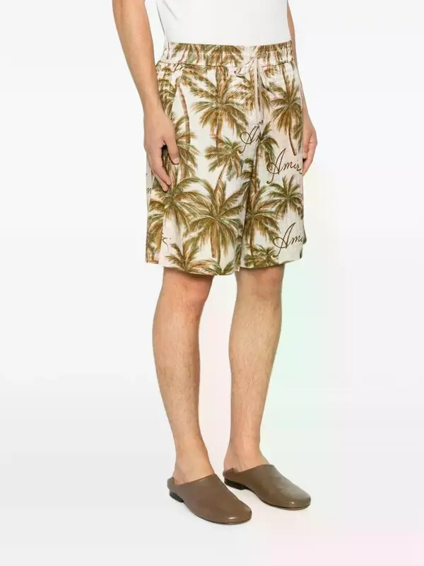 Amiri Logo Print Shorts - Neutrals