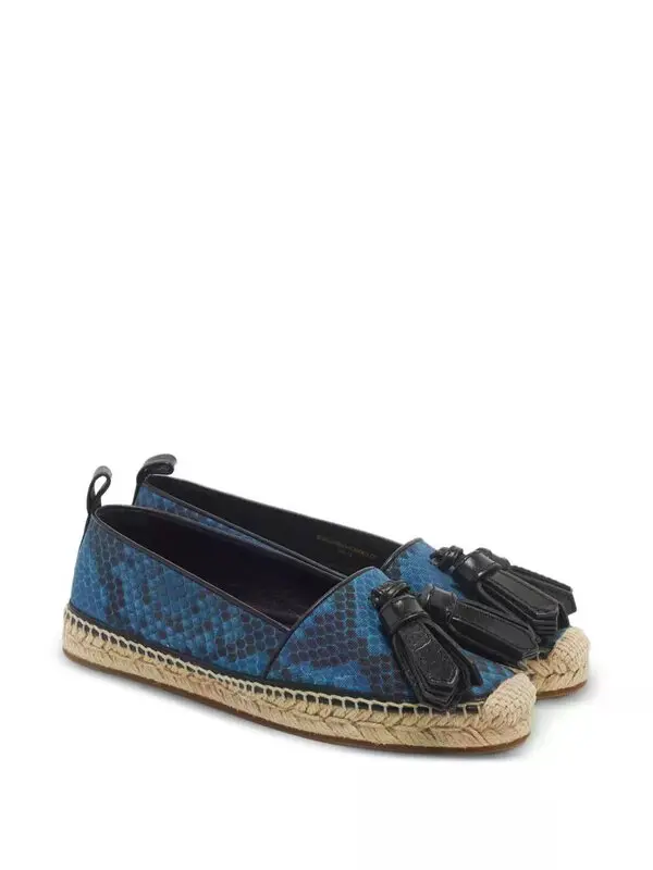 Burberry Snake-print Tassel Espadrilles