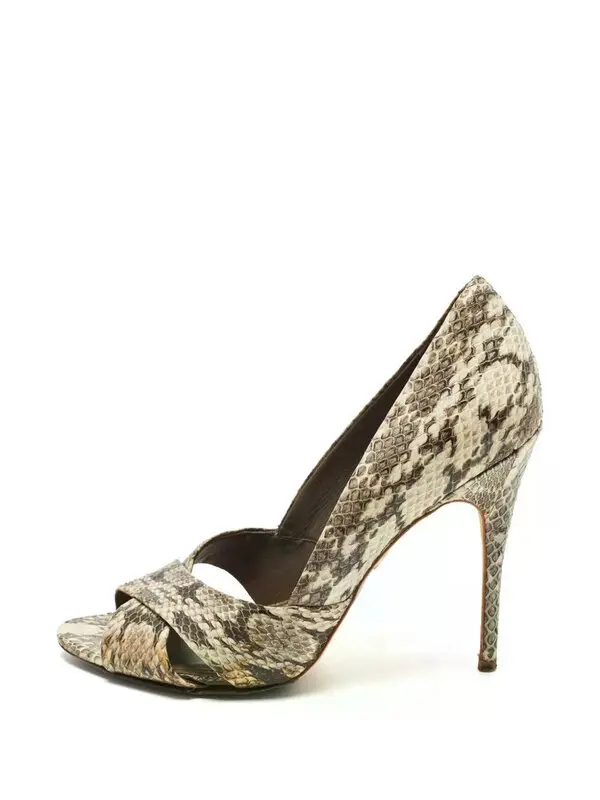 Tory Burch Amira Roccia Snakeskin-effect Open-toe Pumps