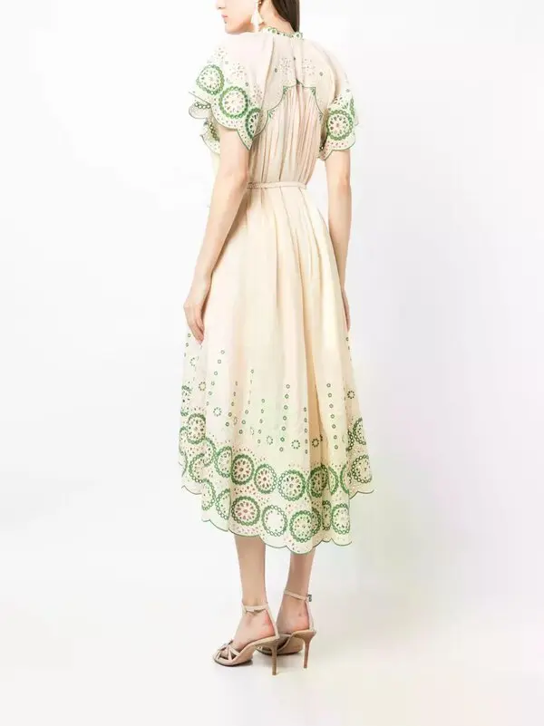 Zimmermann Raie Embroidered Midi Dress
