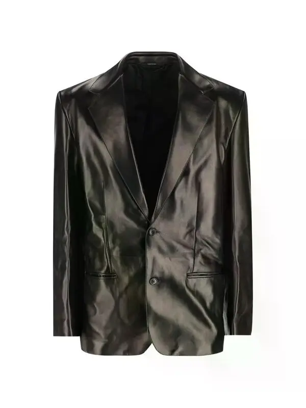 Gucci Leather Single-breasted Jacket
