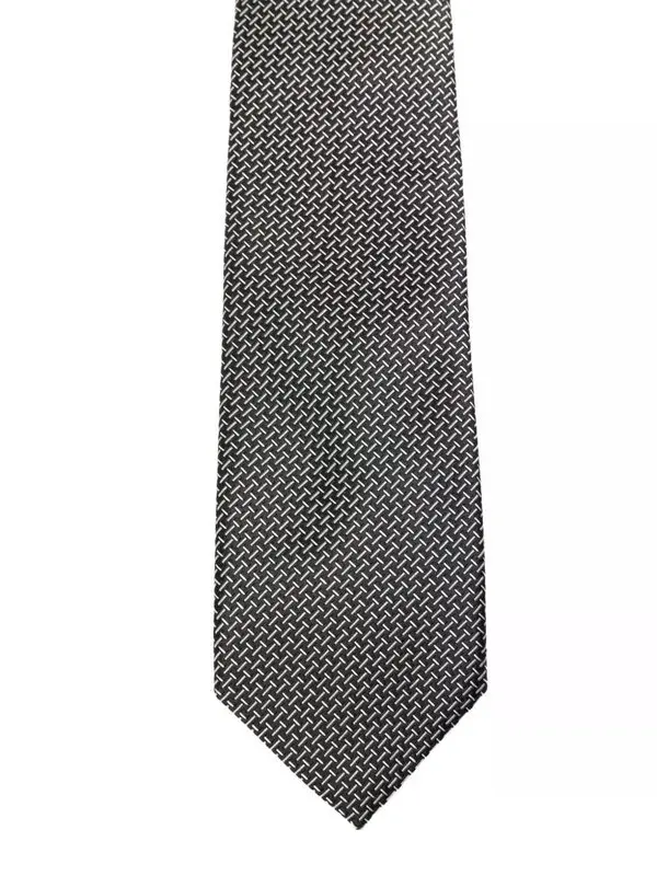 TOM FORD Geometric Pattern Neck Tie - Black