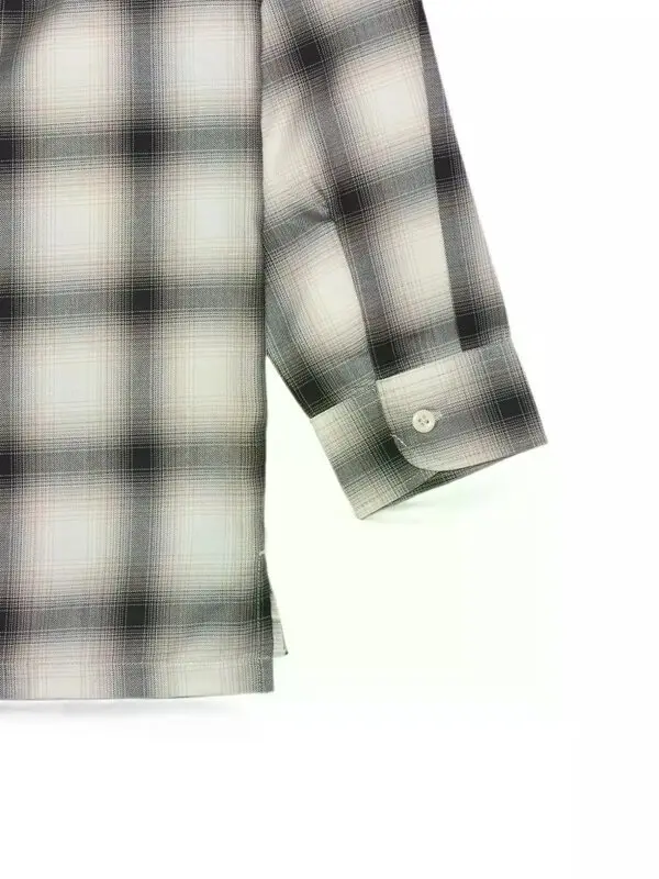 Edwin Check-print Open-collar Shirt
