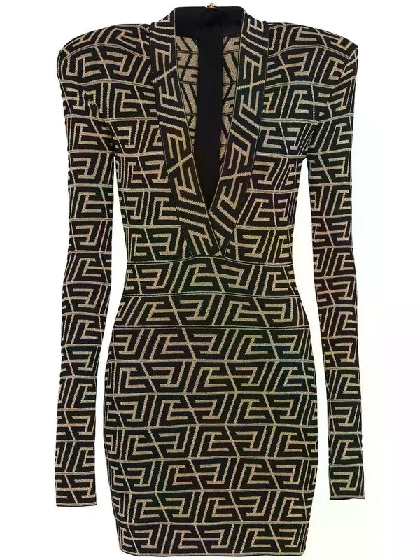 Balmain Monogram Knit Dress