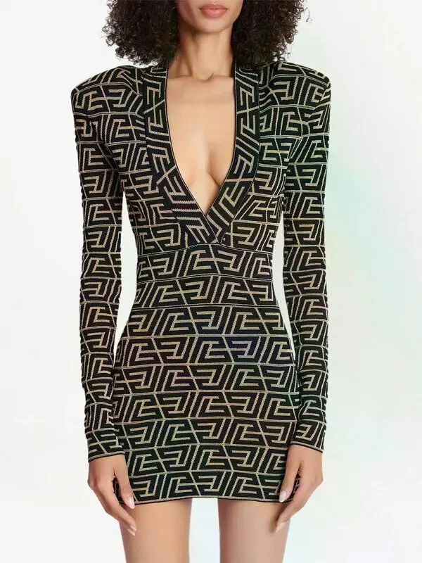 Balmain Monogram Knit Dress
