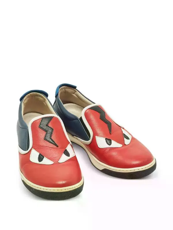 Fendi Monster Eyes Leather Sneakers