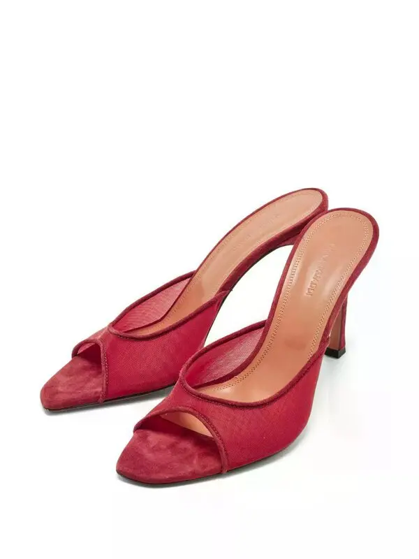 Amina Muaddi Lauda Stiletto Sandals - Red
