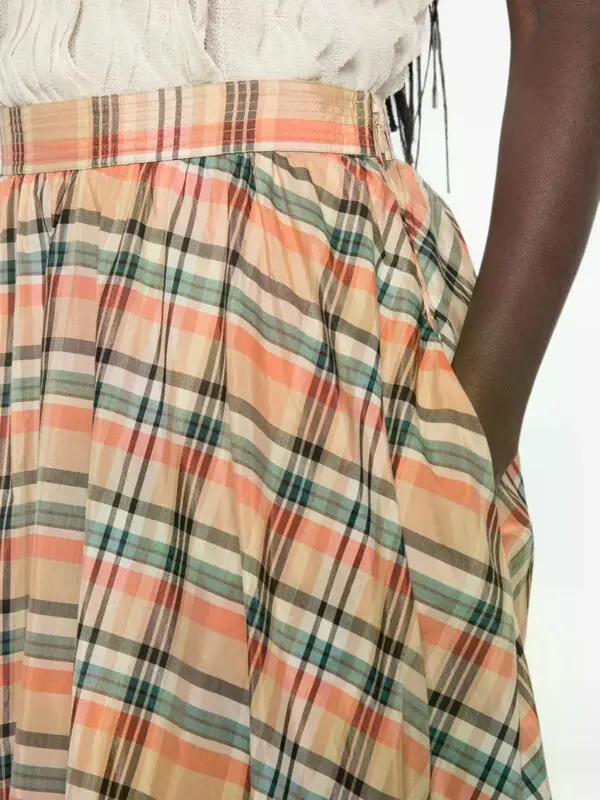 Ulla Johnson Annette Plaid Midi Skirt
