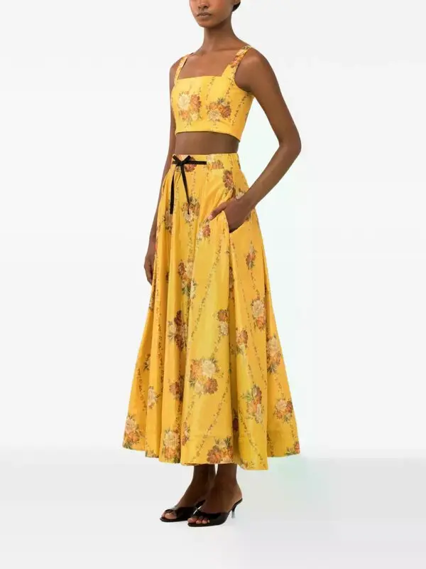 Agua Bendita Floral Print Cropped Top