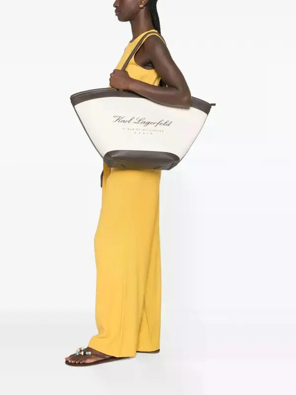 Karl Lagerfeld Logo Print Tote Bag - Neutrals