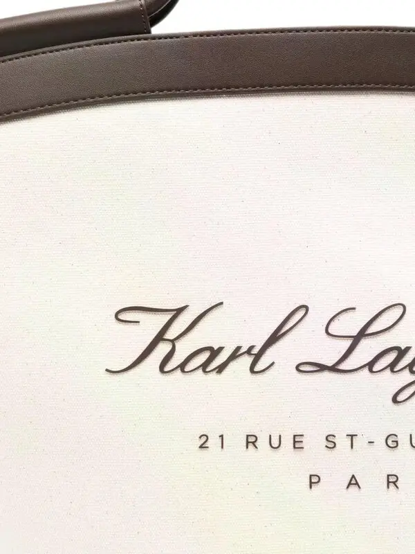 Karl Lagerfeld Logo Print Tote Bag - Neutrals