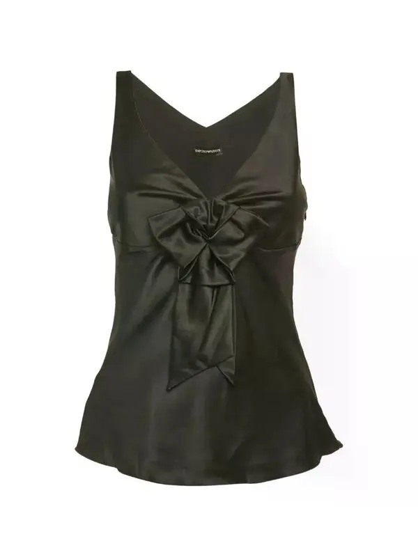 Emporio Armani Sleeveless V-neck Top - Black