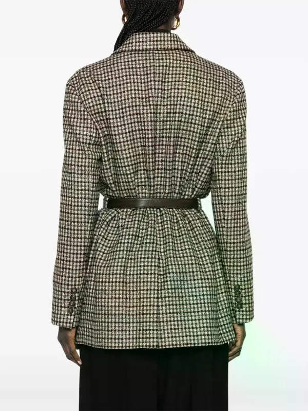 Brunello Cucinelli Check-pattern Belted Blazer
