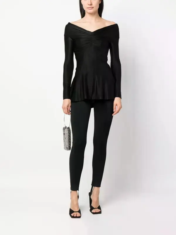 Rabanne Ruched Off-shoulder Flared Top