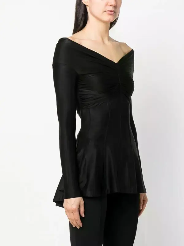 Rabanne Ruched Off-shoulder Flared Top