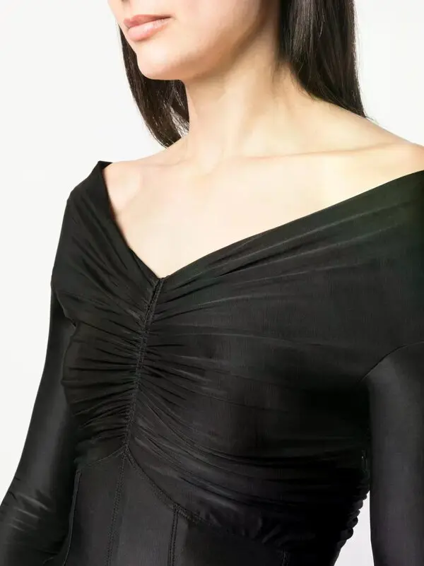 Rabanne Ruched Off-shoulder Flared Top