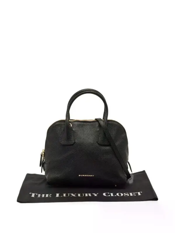 Burberry Greenwood Grained Leather Satchel Bag