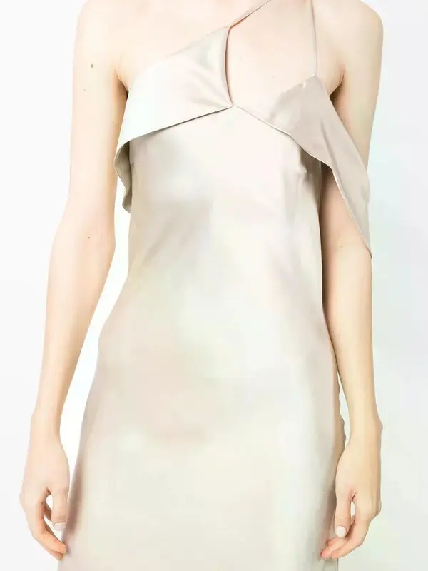 Michelle Mason Silk Satin Bias-cut One-shoulder Midi Dress