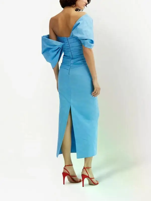 Oscar De La Renta Asymmetric Gathered Dress