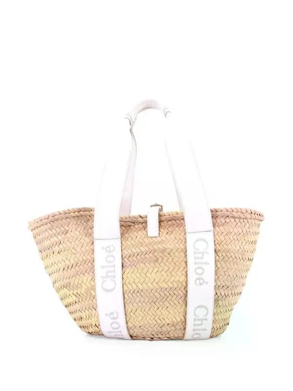 Chloé Sense Basket Tote Raffia Shoulder Bag