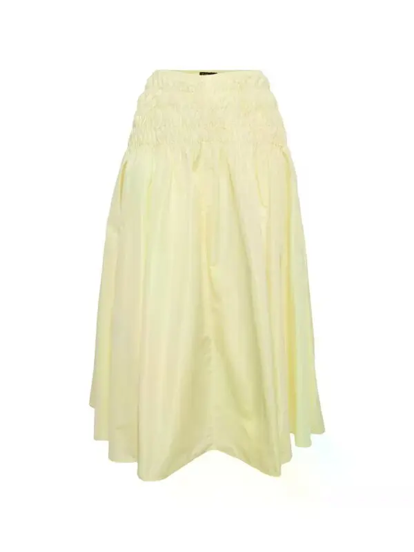 Maje Shirred Taffeta Midi Skirt