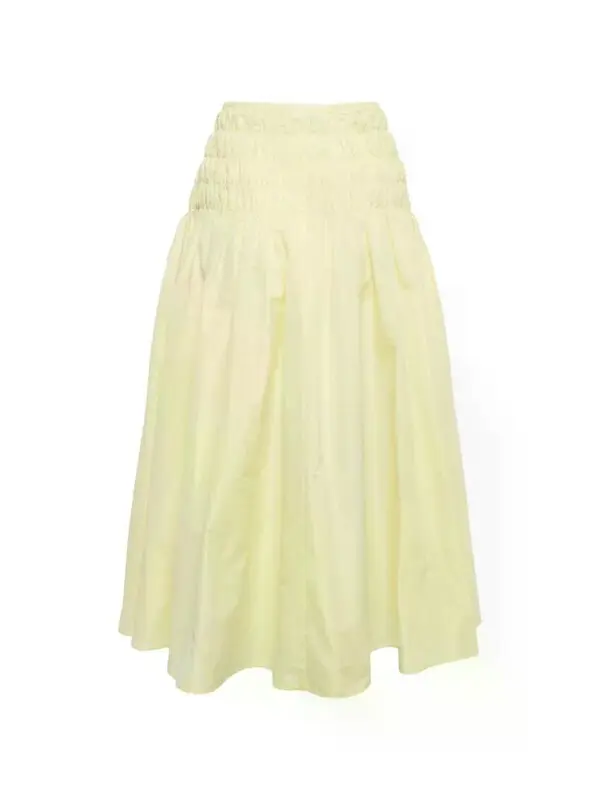 Maje Shirred Taffeta Midi Skirt
