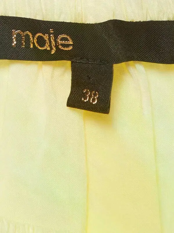 Maje Shirred Taffeta Midi Skirt