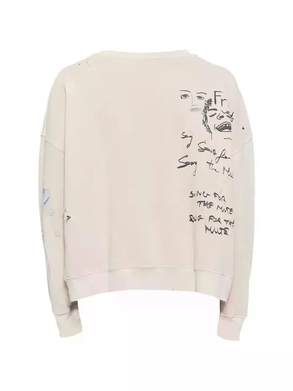 SONG FOR THE MUTE Distressed Graphic-print Sweatshirt