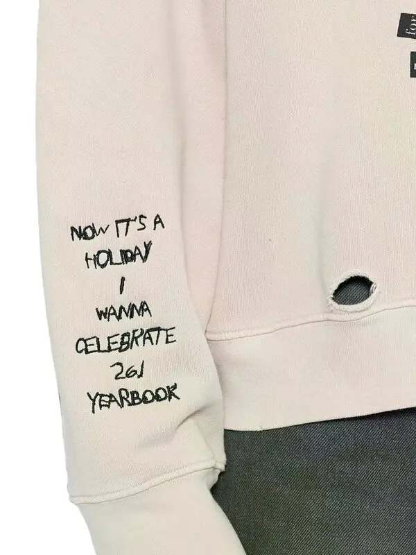 SONG FOR THE MUTE Distressed Graphic-print Sweatshirt