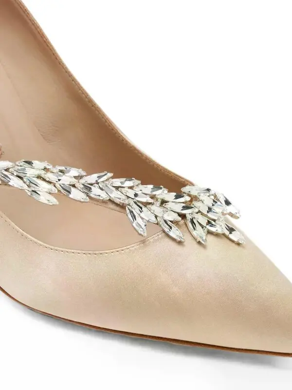 Manolo Blahnik Nadira Crystal-embellished Pumps - Neutrals