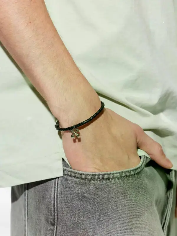 Off-White Braided Leather Arrows Bracelet