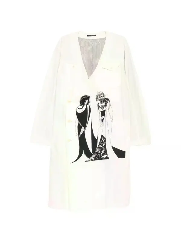 Yohji Yamamoto Graphic-printed Coat