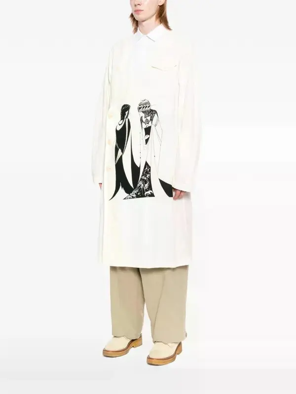Yohji Yamamoto Graphic-printed Coat