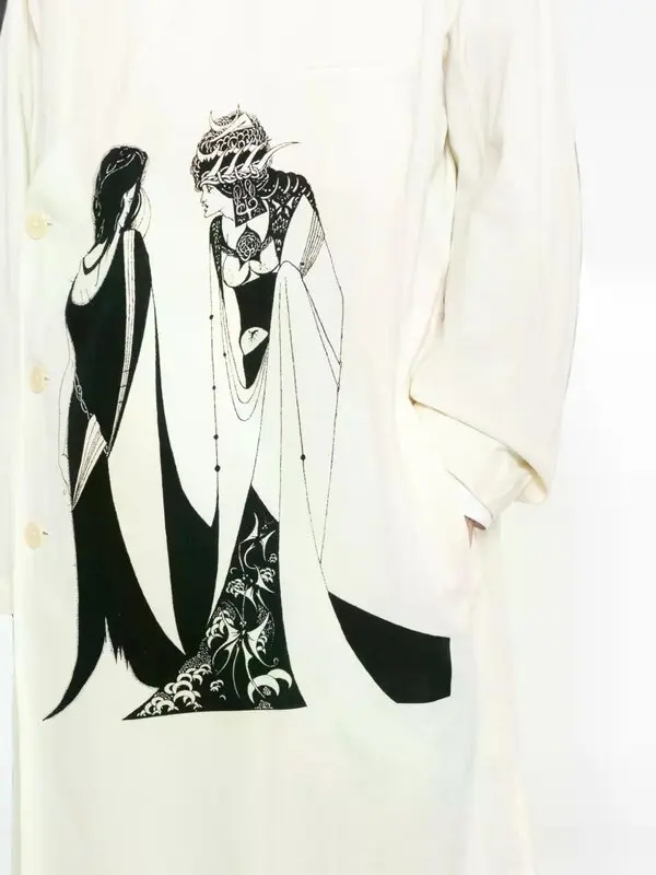 Yohji Yamamoto Graphic-printed Coat