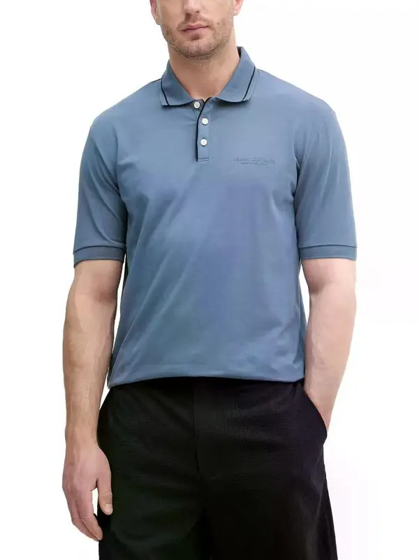 Armani Exchange Logo-embossed Short-sleeve Polo Shirt