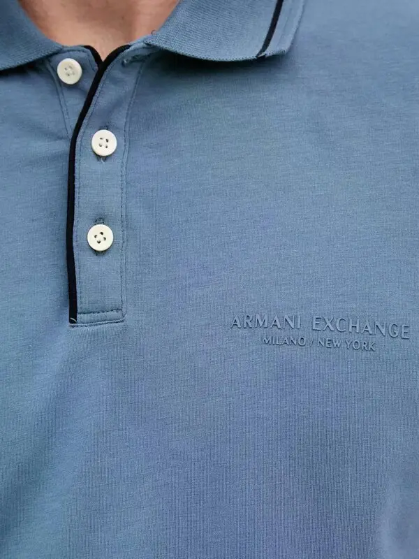 Armani Exchange Logo-embossed Short-sleeve Polo Shirt
