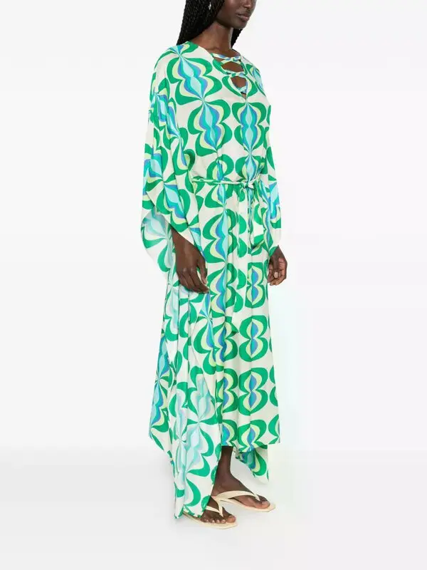 Sundress Lavande Printed Lace-up Kaftan