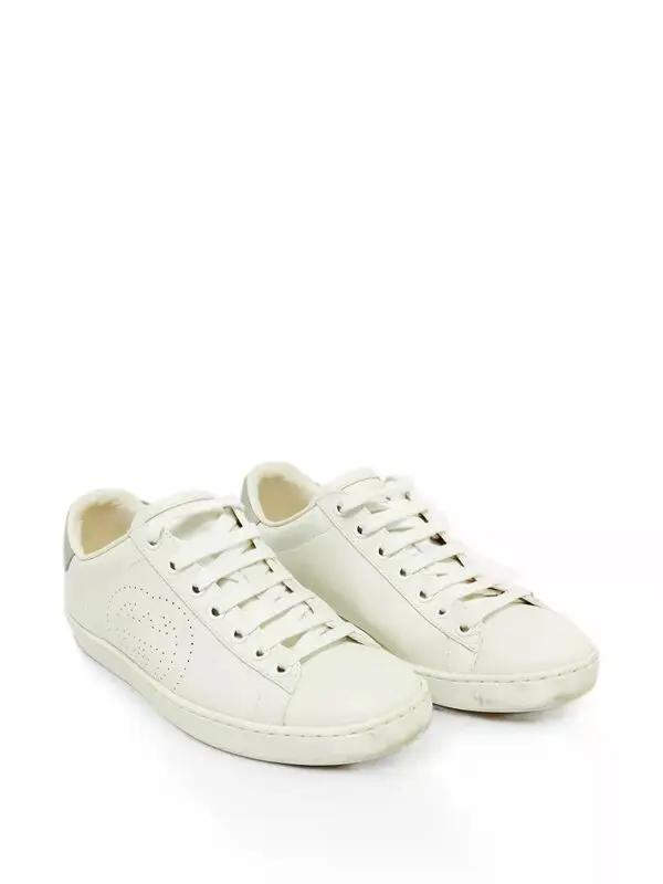 Gucci Ace Interlocking G Leather Sneakers - Neutrals