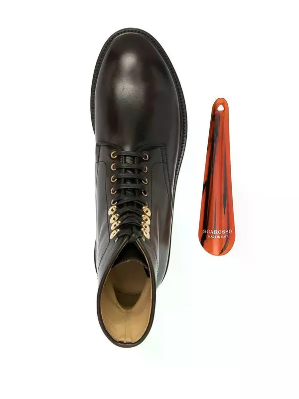 SCAROSSO Eyelet-detail Lace-up Boots