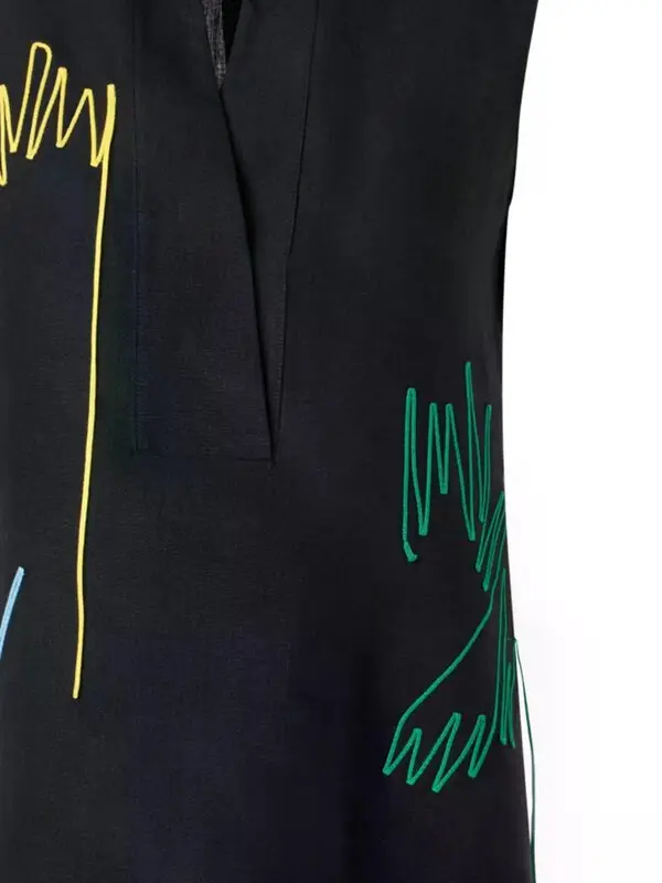 Akris Scribble Embroidery Sleeveless Blouse